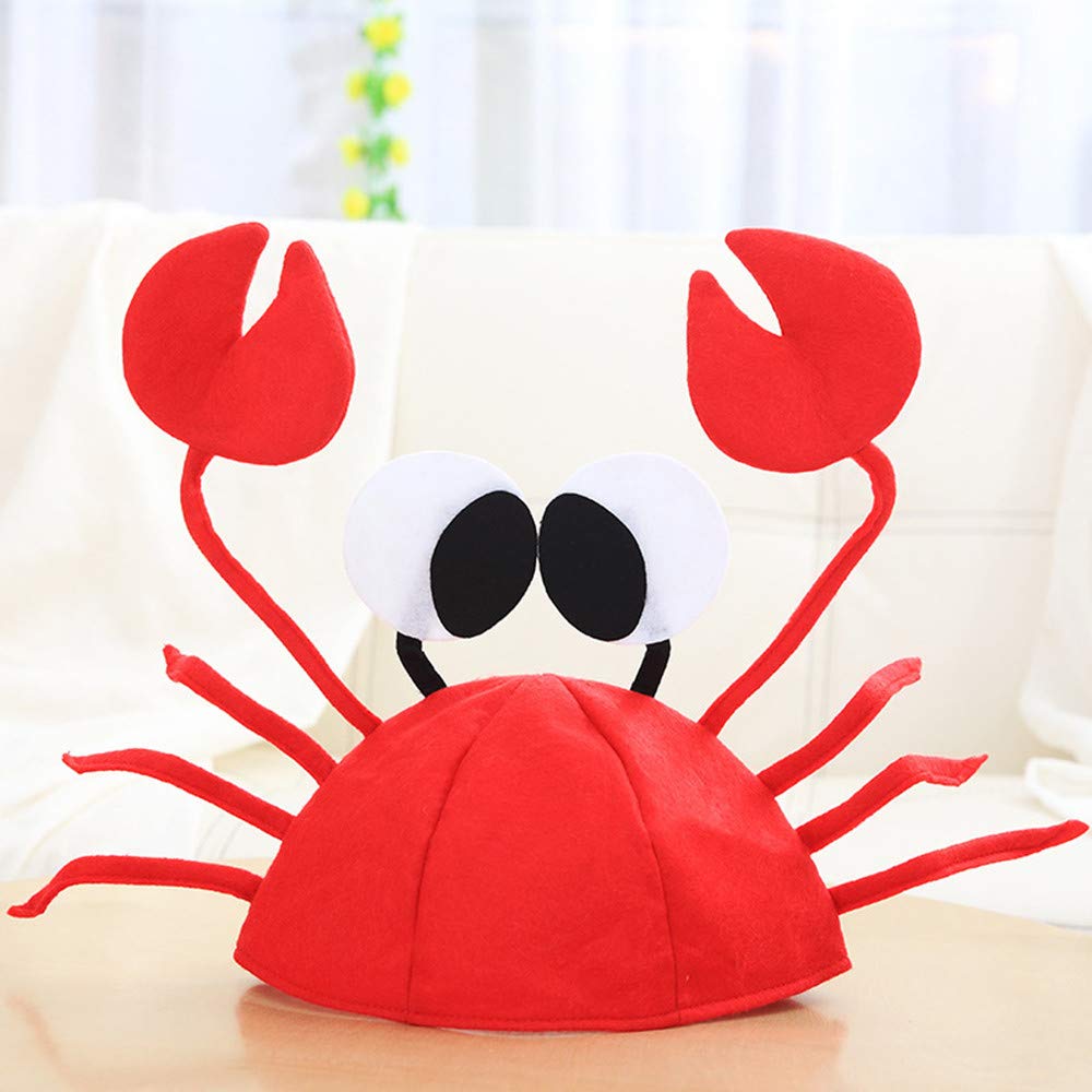 ASSUN TUDACVTE Crab Hat Party Costume Fancy Hat 3D Lobster Crawfish Seafood Lobster Hat Novelty Hat Party Costume Accessories