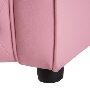 Qaba Kids Sofa Toddler Tufted Upholstered Sofa Chair Princess Couch Furniture with Diamond Decoration for Preschool Child, Pink