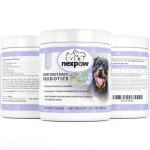 Dog Probiotics and Digestive Enzymes - Relief Diarrhea, Dog Gas, Bloating, Constipation, Upset Stomach - Pet Digestive Support - Soft Chews Probiotics for Dogs & Puppies