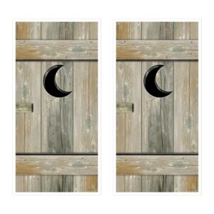 beistle plastic outhouse door covers, 5’ x 30", set of 2 - rustic desert-themed bathroom decoration for country cowboy setting, old wild west parties, western party décor