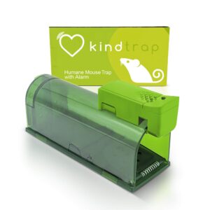 kindtrap - humane live mouse trap w/smart alarm - audible alert -pet friendly