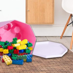 Basicwise Plastic 2 in 1 Storage Step Stool, Pink