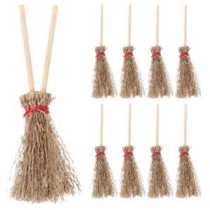 ultnice mini broom hanging witches prop broom with rope straw broom wizard decor 12pcs