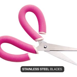 It's Academic Pillow Grip Scissors with Comfortable Handles, Blunt Tip, 8-inch Length, Perfect For Classroom Use, Pink