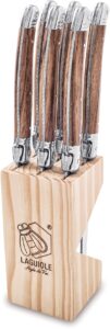 laguiole style de vie premium line steak knife 1.8 mm thick 6 pieces wood colour