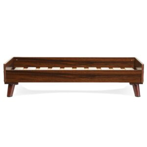 Furhaven (Old Version) Elevated Dog Bed Frame for 44" x 35" XL Dog Beds, Easy Assembly - Mid-Century Modern Bed Frame - Walnut, Jumbo/XL