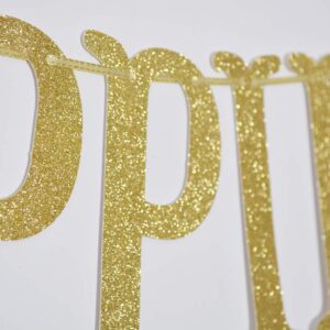 Happily Ever After Glitter Bunting Banner, Engagement,Bridal Shower, Wedding Party Decorations (Gold)