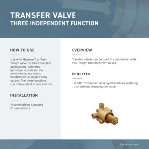 Moen TS2172 Via 3-Function Transfer Modern Valve Trim Kit, Valve Required, Chrome