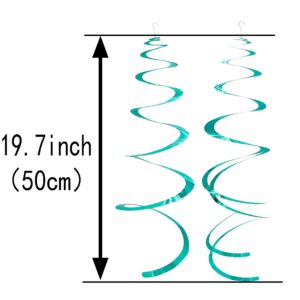 Teal Swirl Hanging Decorations Birthday Ceiling Hangings Decorations Baby Shower Wedding Bridal Shower Party Swirl Decorations, 28pc