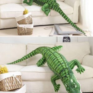 LERORO Alligator Stuffed AnimalCrocodile Plush Toy 39 Inch Large Big Realistic Stuffed Child Pillow Cushion - Soft Cuddly Figures for Kids Girl Boy