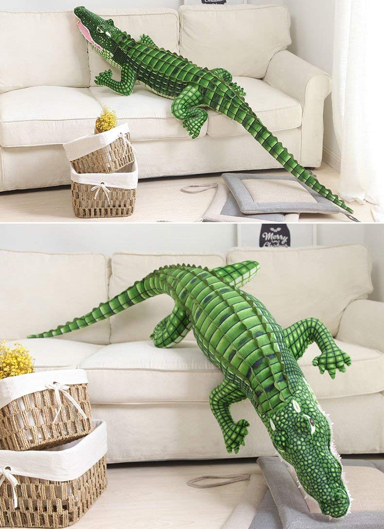 LERORO Alligator Stuffed AnimalCrocodile Plush Toy 39 Inch Large Big Realistic Stuffed Child Pillow Cushion - Soft Cuddly Figures for Kids Girl Boy