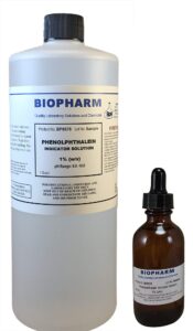 biopharm phenolphthalein ph indicator 1% solution | 1 quart (950 ml) plus 1 dropper bottle (2 fl oz capacity) containing 50 ml of solution