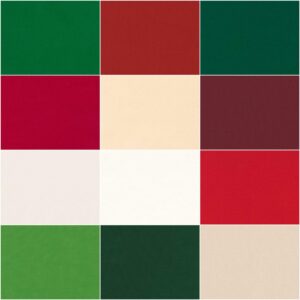 Robert Kaufman Kona Cotton Solids Holiday Fat Quarter Bundle 12 Precut Cotton Fabric Quilting FQs Assortment FQ-1379-12