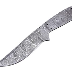 ColdLand 9.25" Damascus Steel Knife Blade Blank with Bolster - Hand Forged Knife Blanks Full Tang Ideal for Knife Making Supplies, Hunting, Fishing, Camping, Outdoor Sports NB24