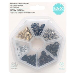 we r memory keepers storage crop-a-dile-eyelets and case-metallic (141 pieces)