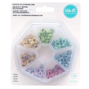 we r memory keepers storage crop-a-dile-eyelets and case-pastel (141 pieces)