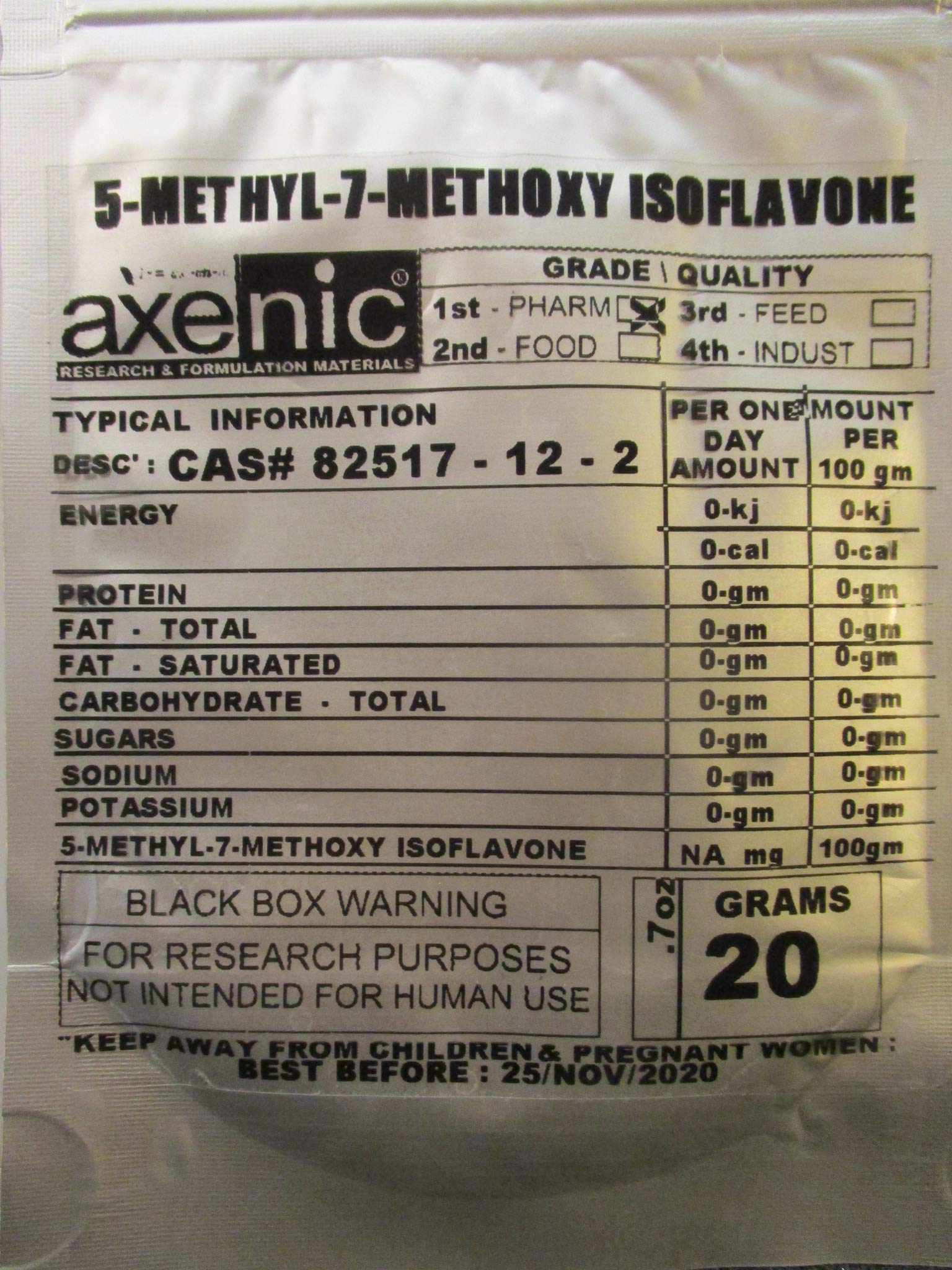 5 Methyl 7 methoxyisoflavone Powder, 20 Grams (5-methy-7-methoxy-isoflavone)