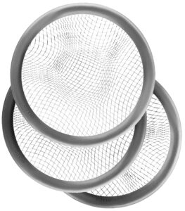 hair drainer catcher mesh, bathroom sink strainer 3 inch, metal drain protector, bath drain catcher, toilet drain cover (pack of 3)