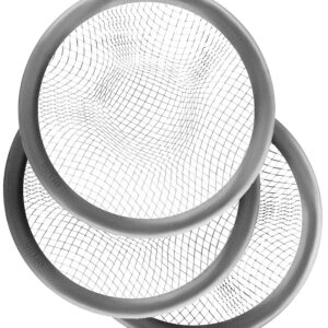 Hair Drainer Catcher Mesh, Bathroom Sink Strainer 3 Inch, Metal Drain Protector, Bath Drain Catcher, Toilet Drain Cover (Pack of 3)