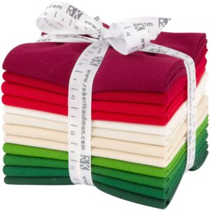 robert kaufman kona cotton solids holiday fat quarter bundle 12 precut cotton fabric quilting fqs assortment fq-1379-12