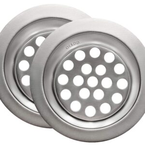 Sink Strainer 2.5 Inch - Bathtub & Kitchen Sink Drain Strainer - Food & Hair Catcher for Bathroom & Kitchen Sink of Stainless Steel - Accessories for Bathroom and Kitchen, 2 Pcs