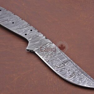 ColdLand 9.25" Damascus Steel Knife Blade Blank with Bolster - Hand Forged Knife Blanks Full Tang Ideal for Knife Making Supplies, Hunting, Fishing, Camping, Outdoor Sports NB24