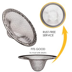 Hair Drainer Catcher Mesh, Bathroom Sink Strainer 3 Inch, Metal Drain Protector, Bath Drain Catcher, Toilet Drain Cover (Pack of 3)