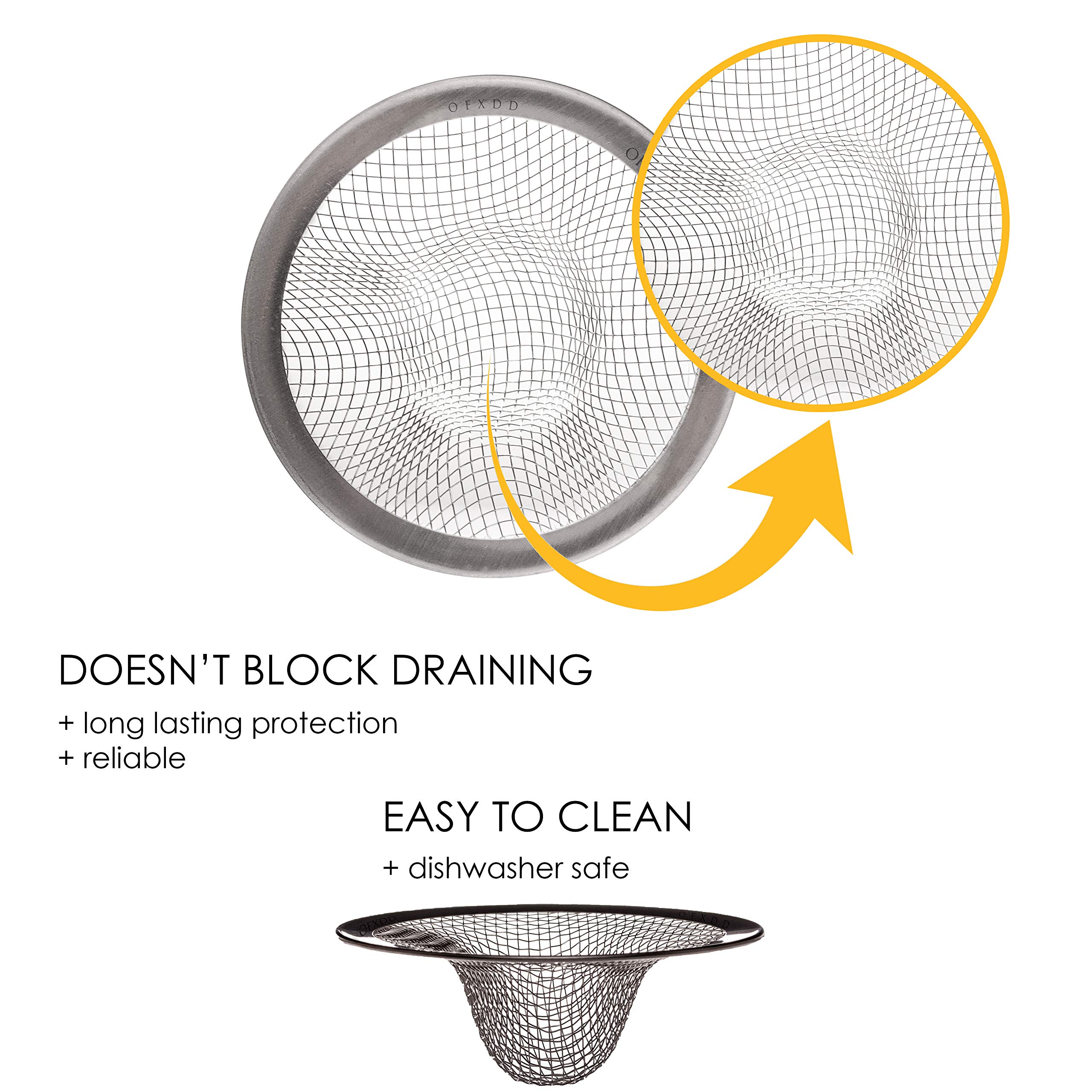 Hair Drainer Catcher Mesh, Bathroom Sink Strainer 3 Inch, Metal Drain Protector, Bath Drain Catcher, Toilet Drain Cover (Pack of 3)