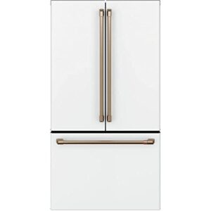 cafe cwe23sp4mw2 23.1 cu. ft. smart french door refrigerator in matte white, counter depth and fingerprint resistant