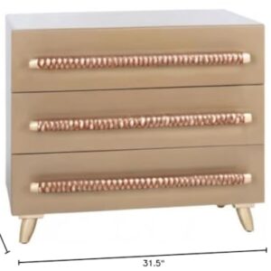 Safavieh Home Raquel Modern Taupe and Gold and Brown 3-drawer Chest