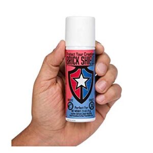 BrickShield Plastic Adhesive Spray Glue - Temporary Glue Spray Adhesive for Bricks, Blocks and Multipurpose - Ideal Spray Adhesive for Crafts, Lego - Net Wt 2.5 oz - Non-Toxic Made in USA