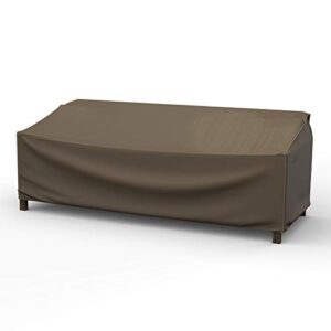 budge p3w05btnw3 stormblock hillside patio sofa cover premium, outdoor, waterproof, extra-large, black and tan weave