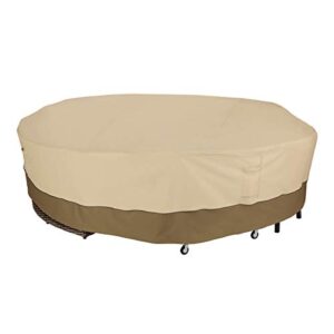 classic accessories veranda water-resistant 128 inch round general purpose patio furniture cover, patio furniture covers