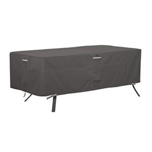 classic accessories ravenna water-resistant 84 inch rectangular/oval patio table cover, outdoor table cover