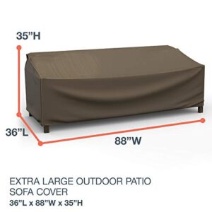 Budge P3W05BTNW3 StormBlock Hillside Patio Sofa Cover Premium, Outdoor, Waterproof, Extra-Large, Black and Tan Weave