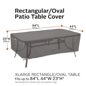 Classic Accessories Ravenna Water-Resistant 84 Inch Rectangular/Oval Patio Table Cover, Outdoor Table Cover