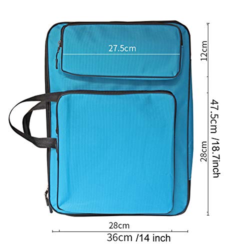 Water-Resistant Art Portfolio Carry Case Bag Backpack 18.6" x 13.9" Student Artist Portfolio for Art Supplies Storage and Traveling Drawing Board Folding Easel Palette Sketch Paper Brushes Pencils