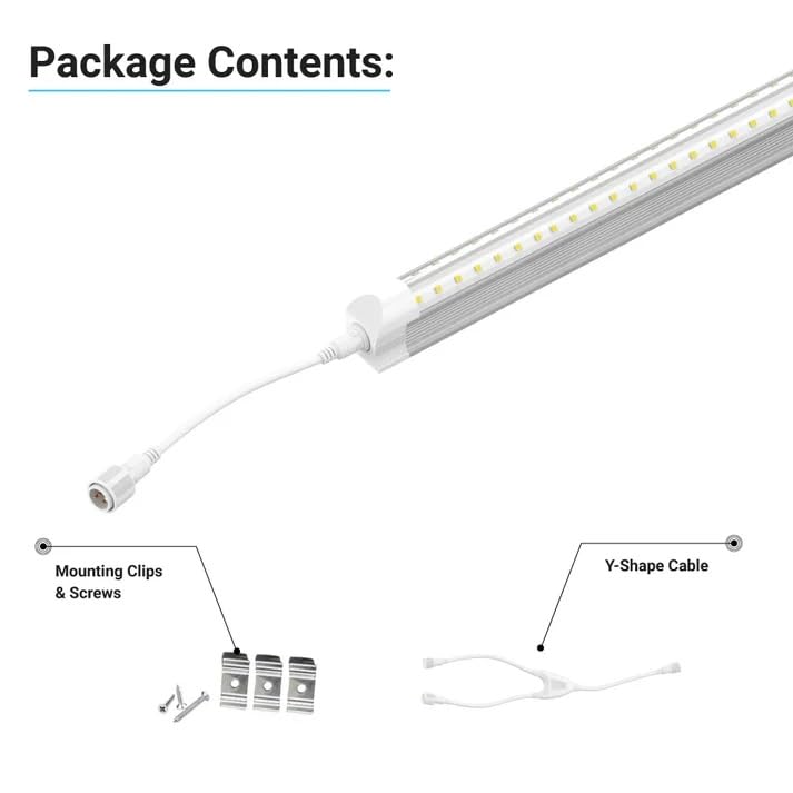 LEDMyplace 18W 4ft LED Freezer/Cooler Tubes T8 V-Shape, 2160 Lumens, 5000k Daylight White, 180° Beam Angle, 100-277V, Tube Lights for Supermarkets Freezer, Grocery Stores, Commercial Freezer Lights