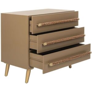 safavieh home raquel modern taupe and gold and brown 3-drawer chest