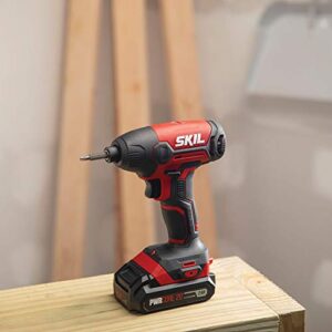 SKIL 20V 2-Tool Combo Kit: 20V Cordless Drill Driver and Impact Driver Kit Includes 2.0Ah PWR CORE 20 Lithium Battery and Charger - CB739001