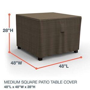 Budge P5A09BTNW3 StormBlock Hillside Square Patio Table Cover Premium, Outdoor, Waterproof, Medium, Black and Tan Weave