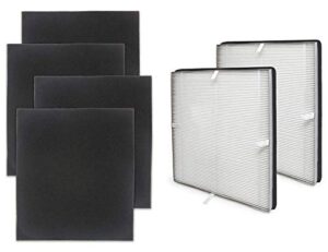 fette filter -combo pack of 2 true hepa filters and 4 pre-filters compatible with vornado air purifiers ac300, ac350, ac500, ac550, pco200, pco375dc, pco575dc, pco300 and pco500# md1-0023 & md1-0022