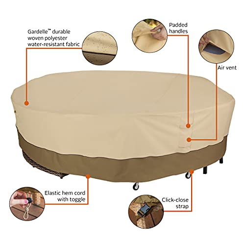 Classic Accessories Veranda Water-Resistant 128 Inch Round General Purpose Patio Furniture Cover, Patio Furniture Covers