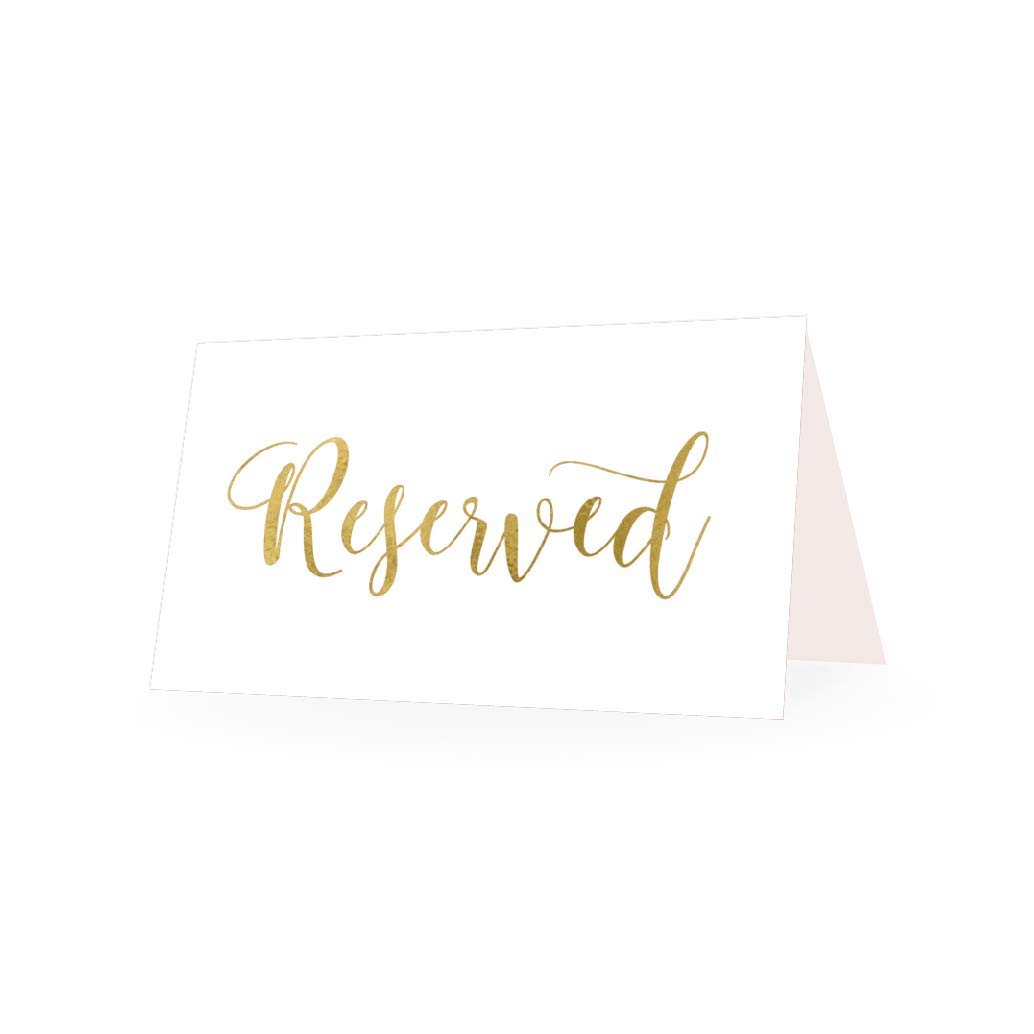 25 Gold VIP Reserved Sign Tent Place Cards For Table at Restaurant, Wedding Reception, Church, Business Office Board Meeting, Holiday Christmas Party, Printed Seating Reservation Accessories DIY Seat