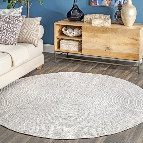 nuLOOM Braided Indoor/Outdoor Area Rug, 6' Round, Wynn Ivory