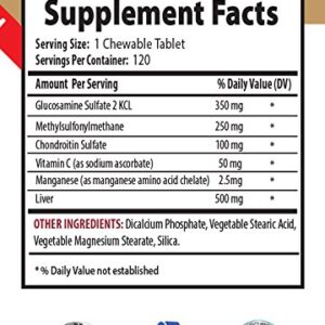 Dog Joint Supplement - Dog Hip and Joint Support - Premium Formula - Dog Bites Healthy - glucosamine sulfate 2kcl - 1 Bottle (120 Chews)