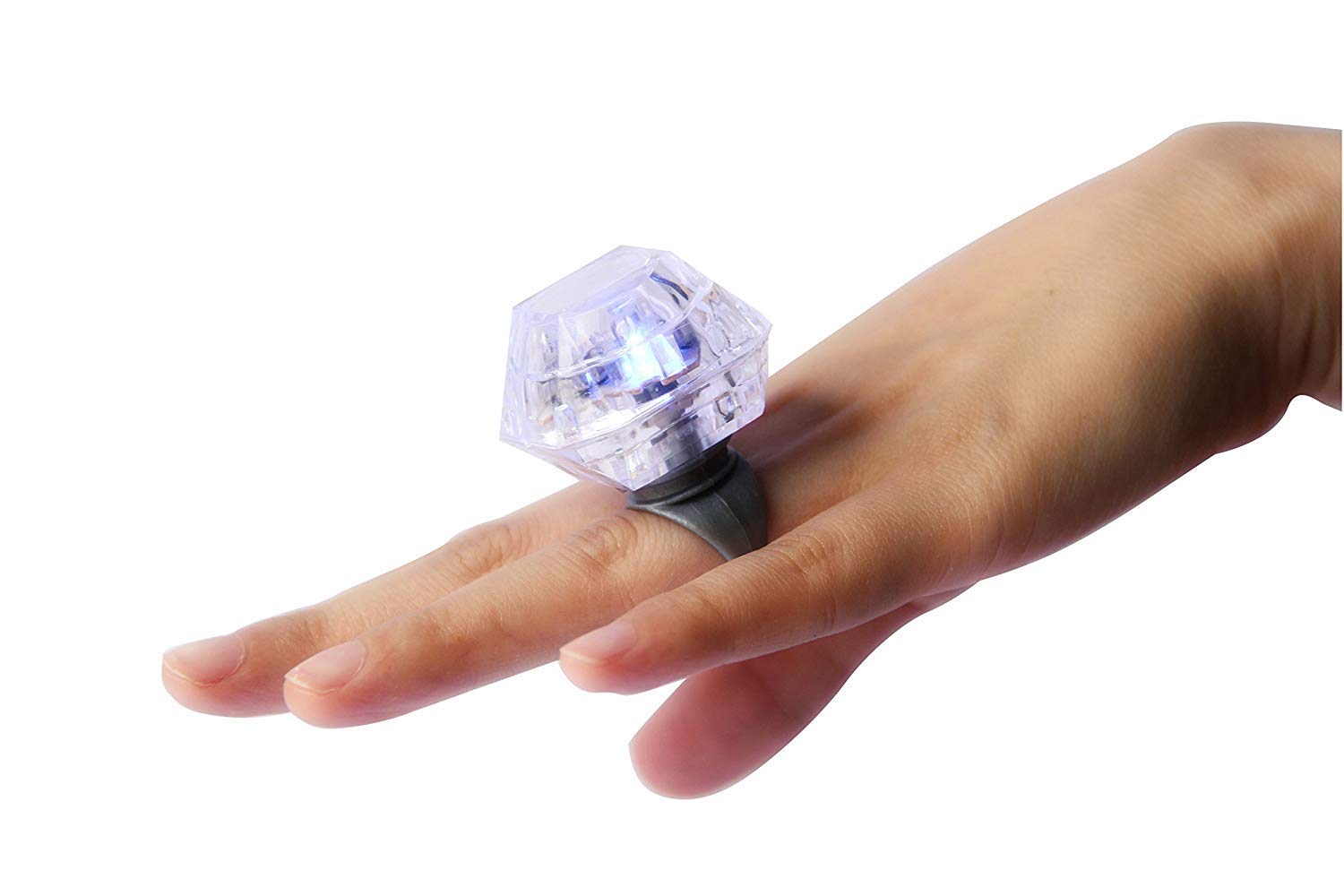 ROUNDSQUARE Bachelorette Party Light Up Rings Engagement Diamond Rings 12 Packs & Team Bride Tatoo 12 Packs