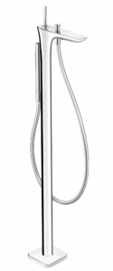 hansgrohe avantgarde puravida 1-handle 5-inch wide wall-mounted freestanding bathtub faucet with handshower in chrome, , 15477001