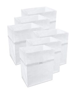 clean cubes 13 gallon disposable trash cans (6-pack). reusable garbage and recycling bins for parties, events, and more (white - 17" height x 13.5" width x 10" depth)