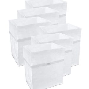 Clean Cubes 13 Gallon Disposable Trash Cans (6-Pack). Reusable Garbage and Recycling Bins for Parties, Events, and More (White - 17" Height x 13.5" Width x 10" Depth)